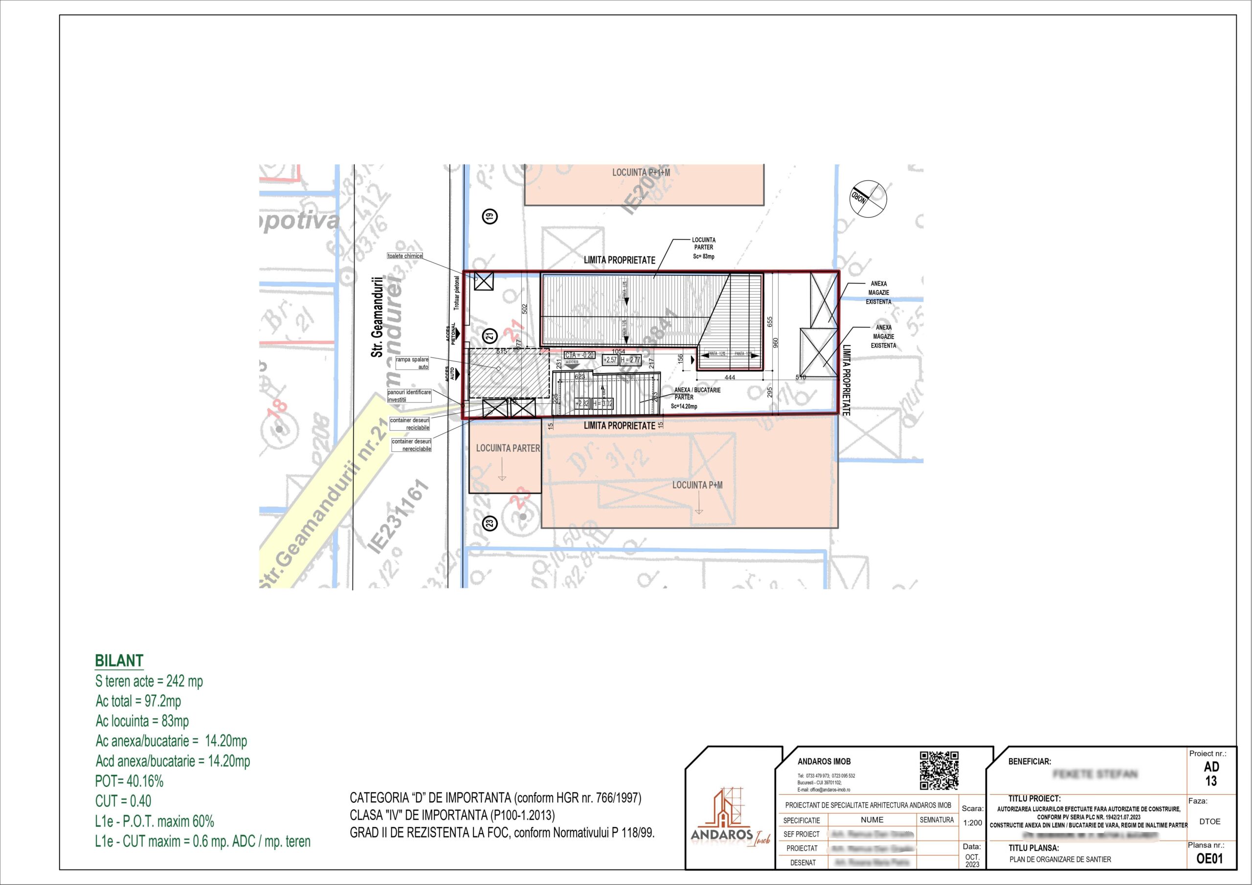 Proiect DTOE pentru autorizatia de construire si demolare